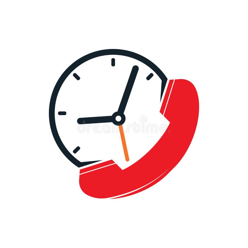 Call Time Vector Logo Design Template. Support and Service Logo Concept ...
