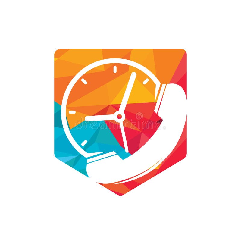 Call Time Vector Logo Design Template. Support and Service Logo Concept ...