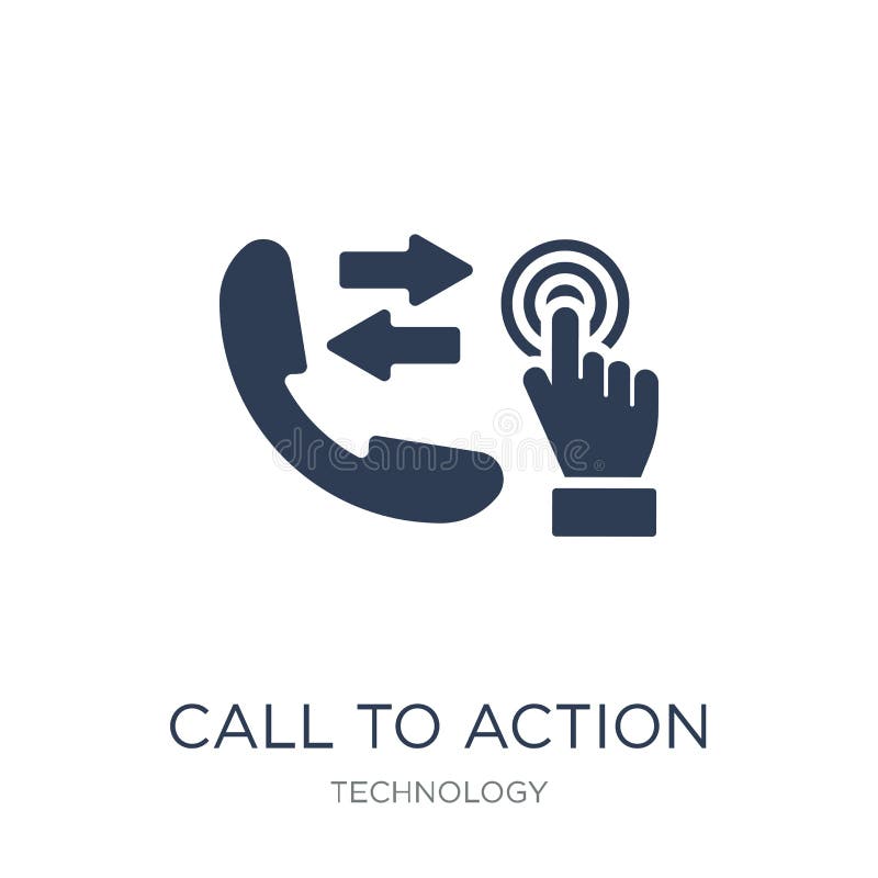 Call To Action Icon. Trendy Flat Vector Call To Action Icon on W Stock ...
