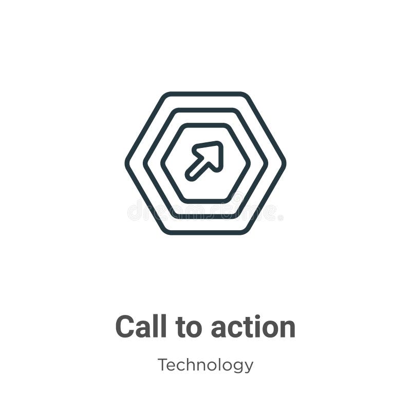 Call To Action Linear Icon Concept. Call To Action Line Vector Sign ...