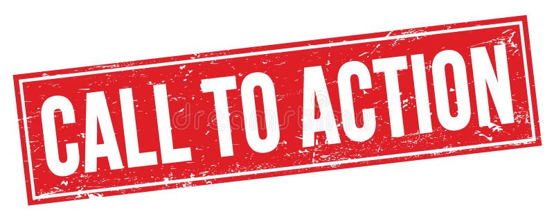 CALL TO ACTION Text on Red Grungy Rectangle Stamp Stock Illustration ...