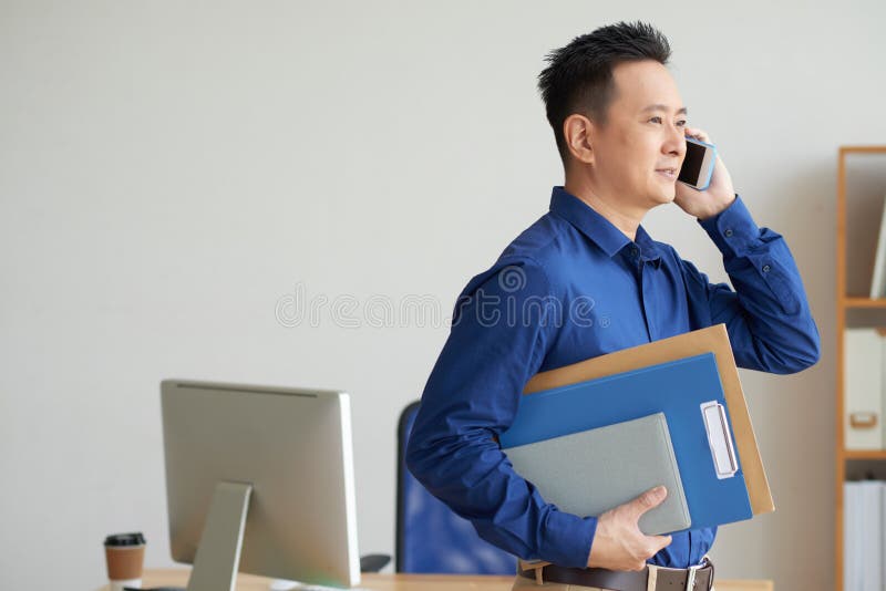 Calling to client stock photo. Image of executive, communication ...