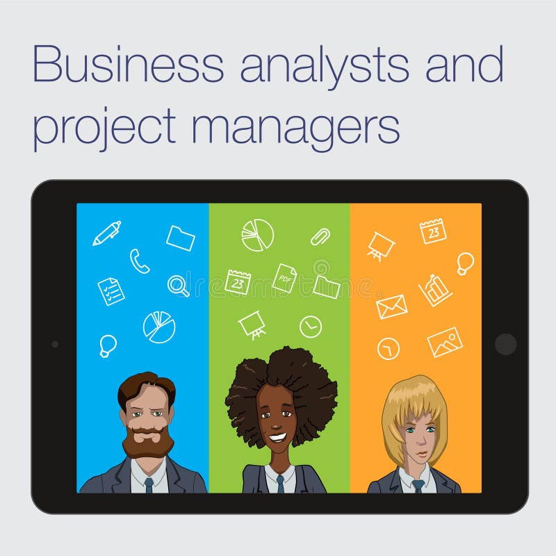 Daily Call To a Remote Project Team Stock Illustration - Illustration ...