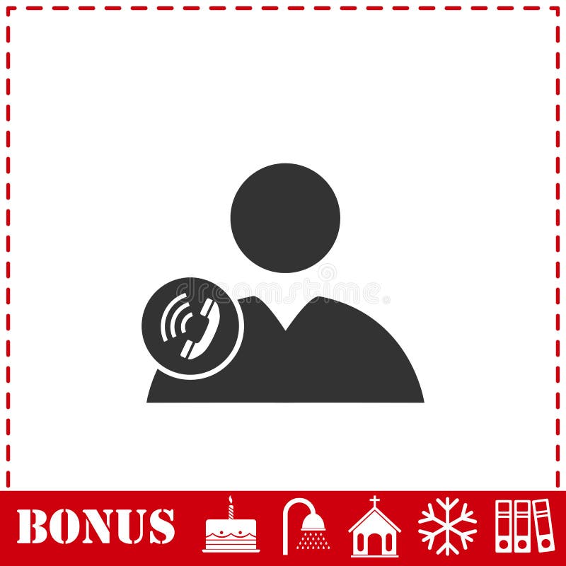 Call to User icon flat stock illustration. Illustration of colorful ...