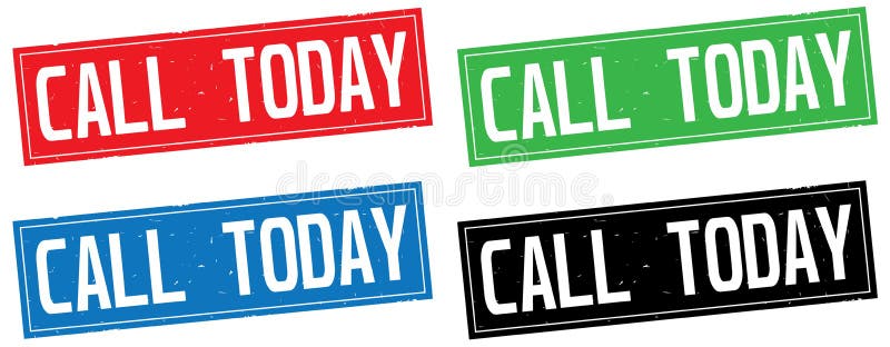 CALL TODAY Text, on Rectangle Stamp Sign. Stock Illustration ...