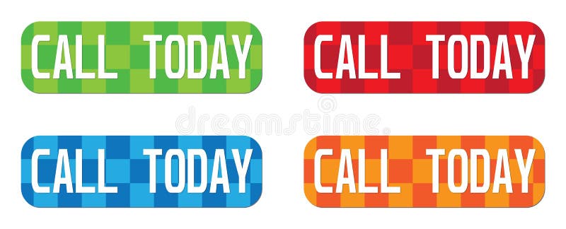 CALL TODAY Text, on Rectangle, Zig Zag Pattern Stamp Sign. Stock ...