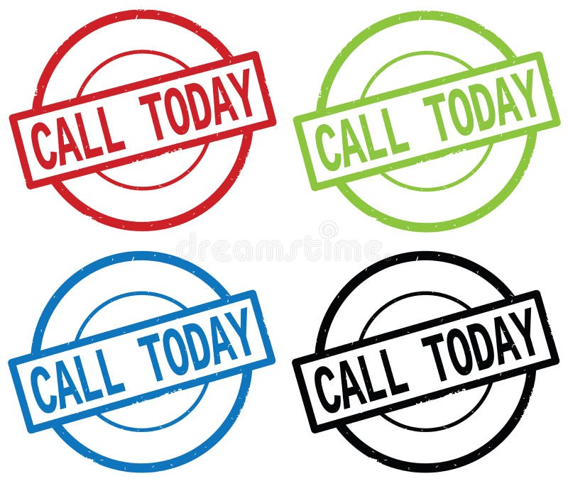 CALL TODAY Text, on Round Simple Stamp Sign. Stock Illustration ...