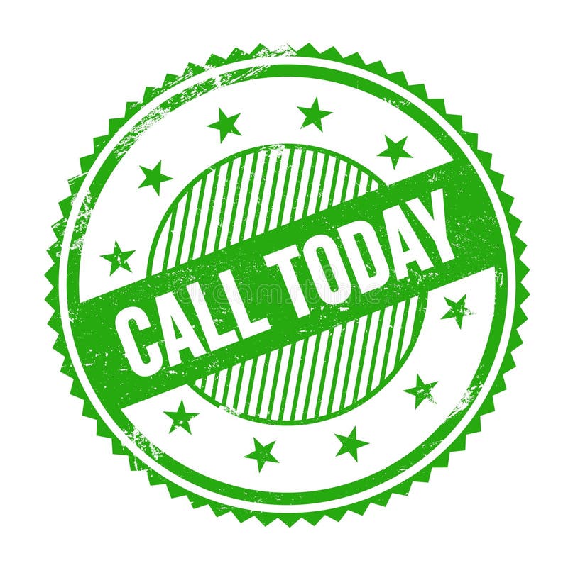 CALL TODAY Text Written on Green Grungy Round Stamp Stock Illustration ...