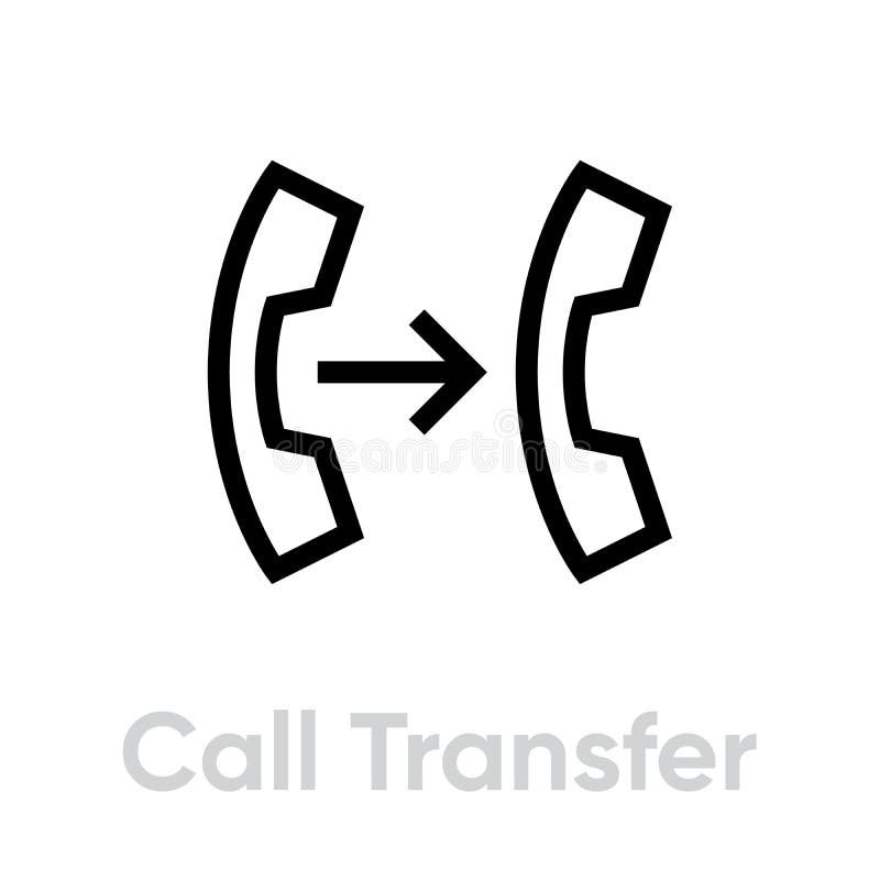 Call Transfer Icon. Editable Line Vector Stock Vector - Illustration of ...
