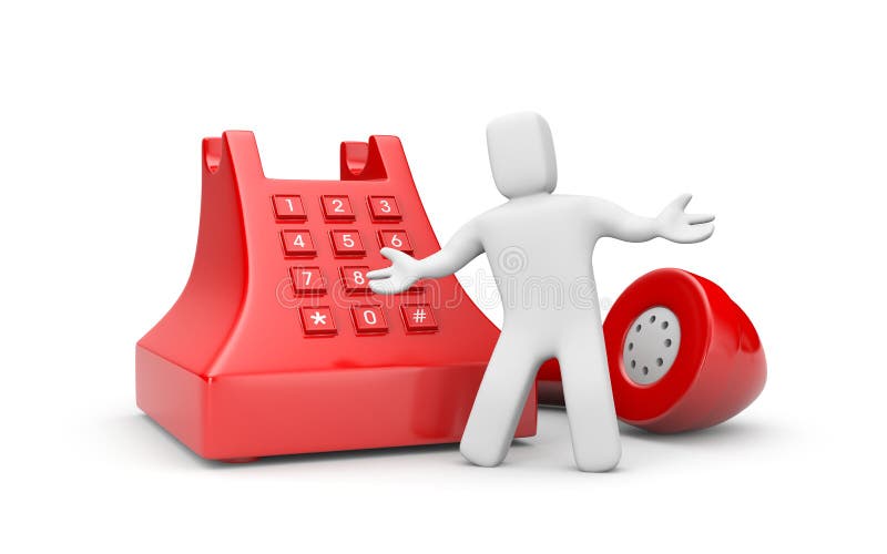 Contact Us. Men with Phone. 3d Stock Illustration - Illustration of ...