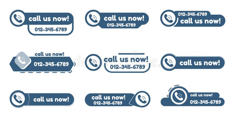 Different Contact Icon Buttons - Isolated on Transparent Background ...