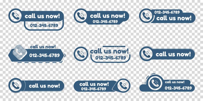 Call Us Button Icons Set - Different Vector Illustrations Isolated on ...