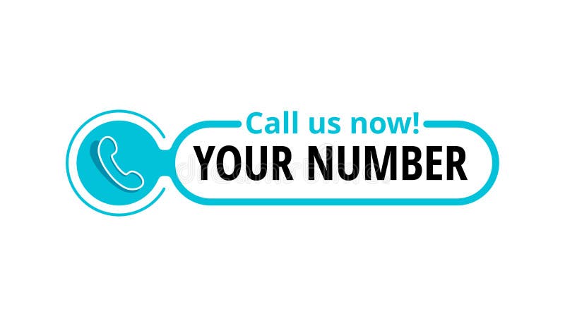 Call Us Button - Template for Phone Number Stock Vector - Illustration ...