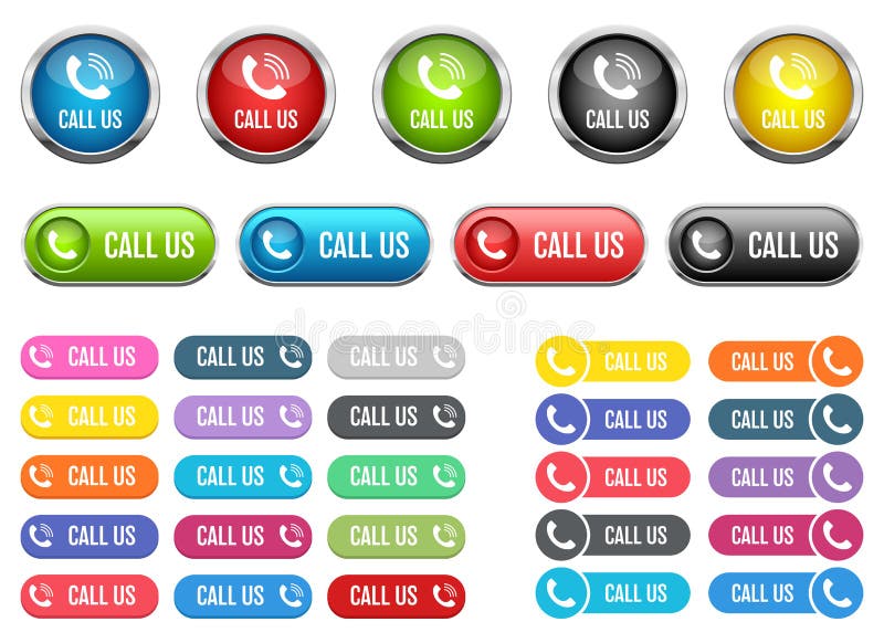 Call Us Button Vector Design Illustration Isolated on White Background ...