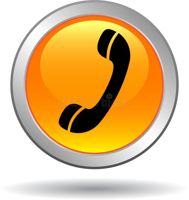 Call Us Button Web Icon Orange Stock Vector - Illustration of button ...