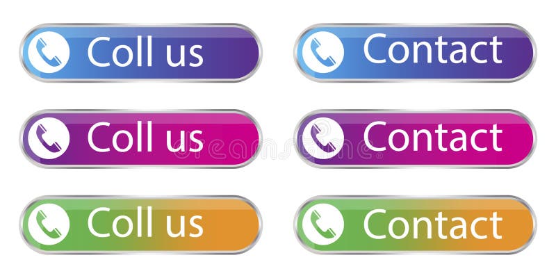 Call Us Contact Banners. Contact Icon Set Vector Illustration. Phone ...