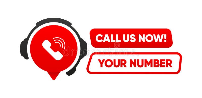 Call US Now Button. Template for Communication with Support. Phone ...