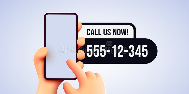 Call Us Now. Hand Holding Phone with Message. Customer Support Concept ...