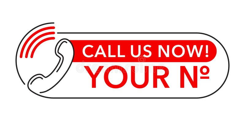 Call Us Now Red Button To Attract Attention Stock Vector - Illustration ...