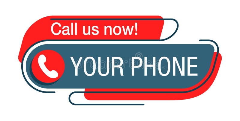 Call Us Now - Red Rounded Button for Phone Number Stock Vector ...