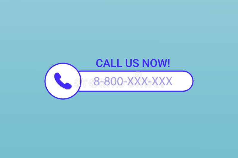 Call Us Now Template Blue Mobile Call with Subscriber Number Vector ...