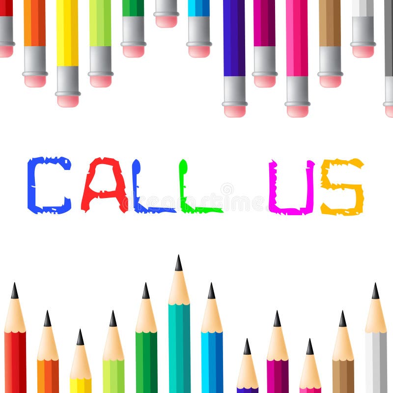 Call Us Shows Telephone Networking and Talk Stock Illustration ...