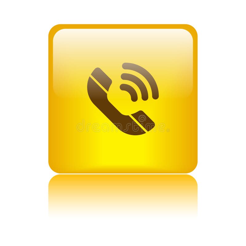 Phone call button square stock illustration. Illustration of member ...