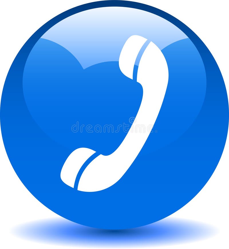 Call Us Button Web Icon Blue Stock Vector - Illustration of glossy ...