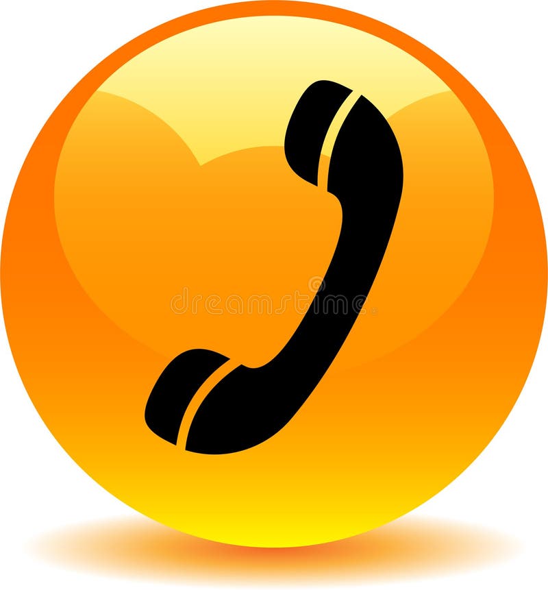 Call Us Button Web Icon Orange Stock Vector - Illustration of member ...