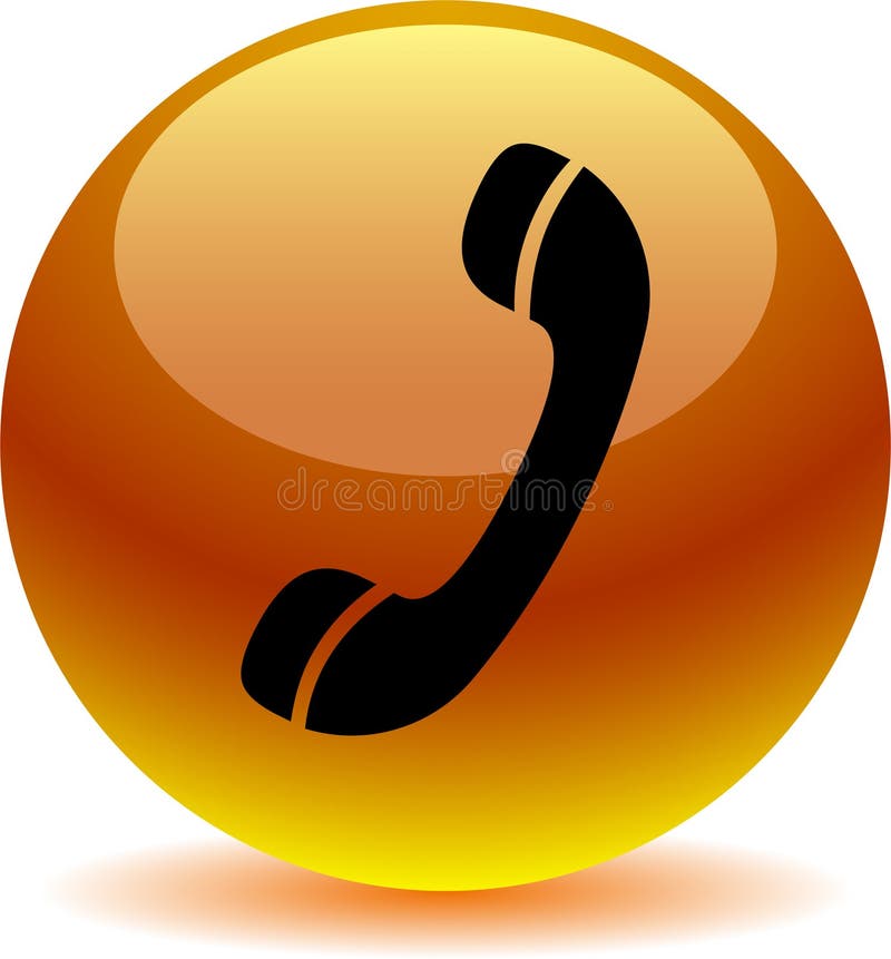 Call Us Button Web Icon Orange Stock Vector - Illustration of ...