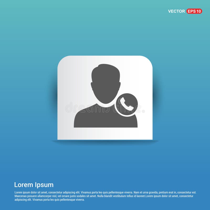 Call User Icon - Blue Sticker Button Stock Vector - Illustration of ...