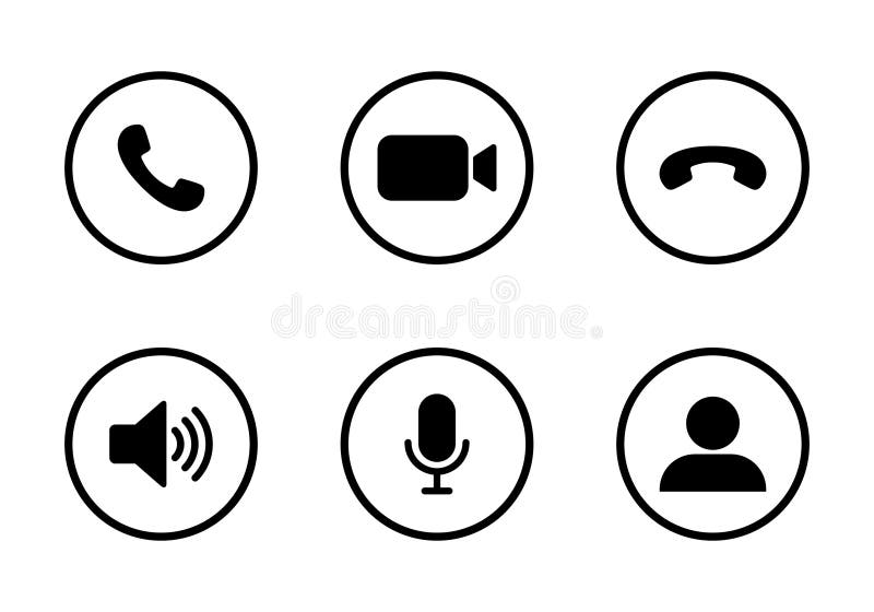Video Call Icon on Circle Line. Camera Symbol Vector Stock Illustration ...