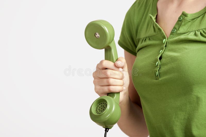 A call for you stock photo. Image of female, green, studio - 21639190