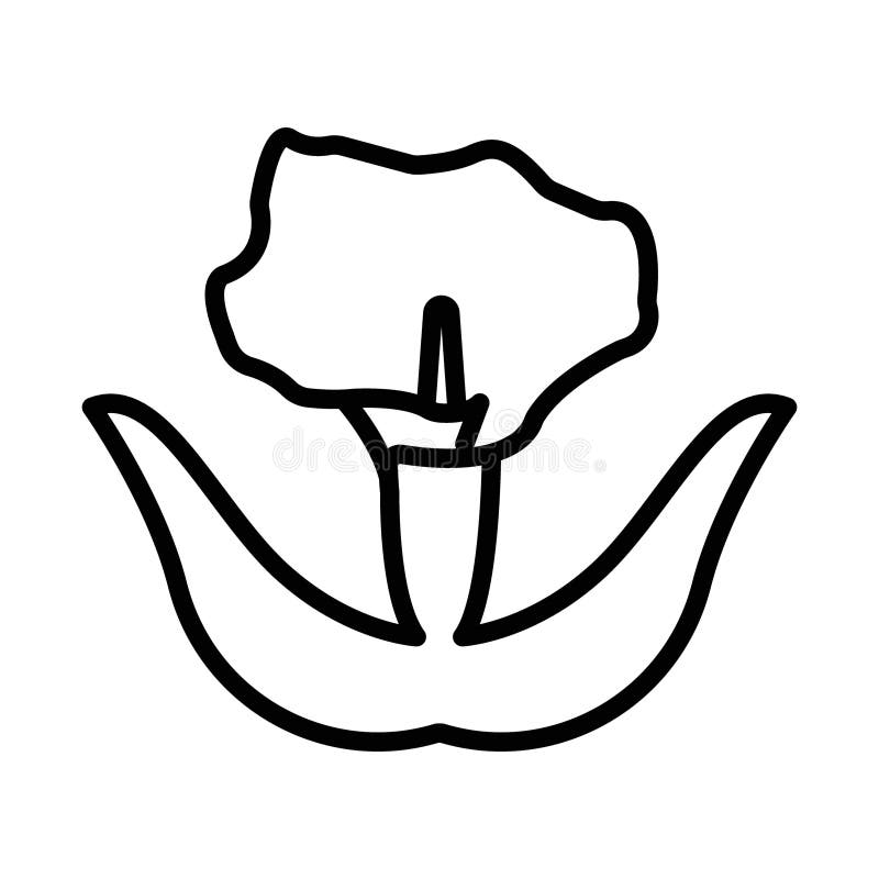 Calla Icon Linear Logo Mark in Black and White Stock Illustration ...