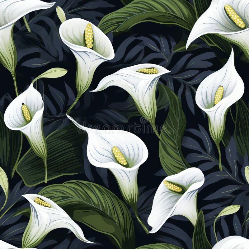 Vibrant Calla Lily Vector Pattern for Seamless Designs Stock ...