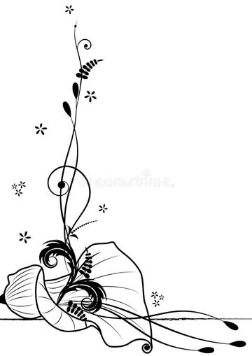 Lily Floral Corner Design Stock Illustrations – 638 Lily Floral Corner ...