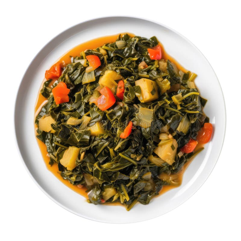 Callaloo and Saltfish Jamaican Cuisine. on a White Plate Stock ...