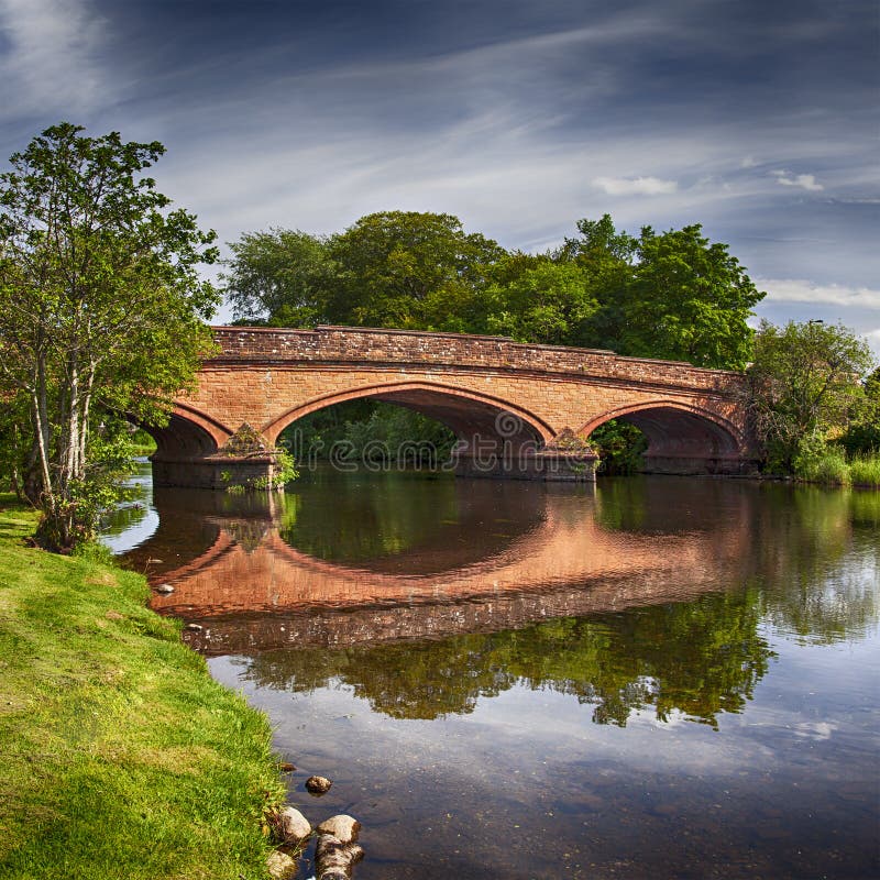 Callander red brick bridge stock photo. Image of dramatic - 32714530