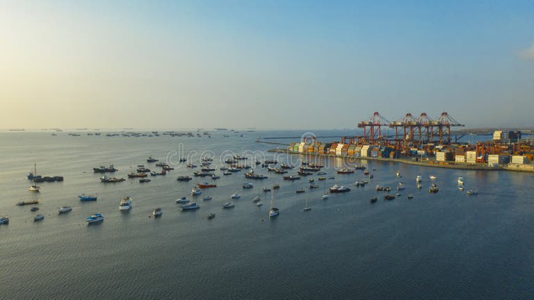Callao, Lima / Peru - October 13 2019: View of Dock and Containers in ...