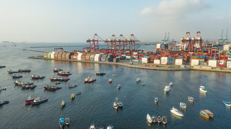 Callao, Lima / Peru - October 13 2019: View of Dock and Containers in ...
