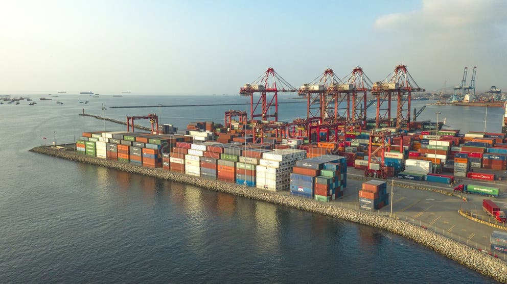 Callao, Lima / Peru - October 13 2019: View of Dock and Containers in ...