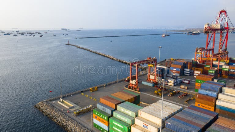 Callao, Lima / Peru - October 13 2019: View of Dock and Containers in ...