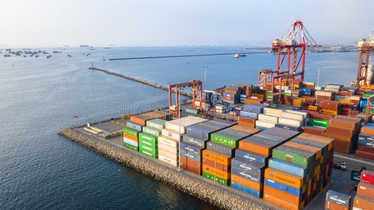 Callao, Lima / Peru - October 13 2019: View of Dock and Containers in ...