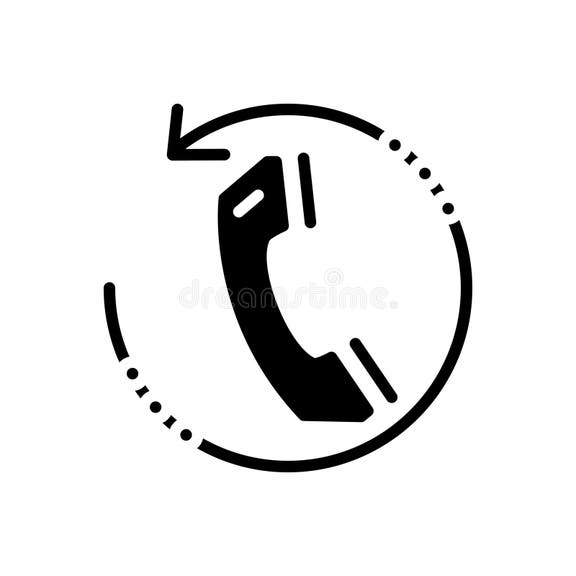Black Solid Icon for Callback, Communication and Telephone Stock Vector ...
