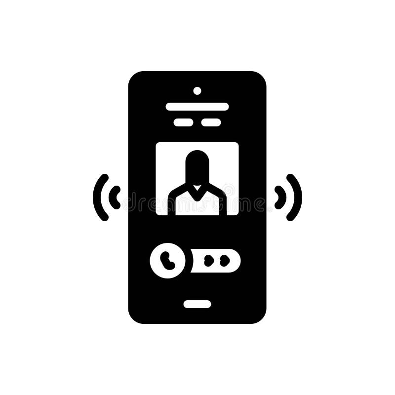 Black Solid Icon for Called, Video Call and Incoming Stock Vector ...