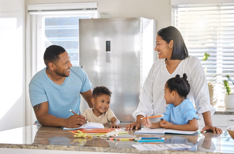 This is Called Teamwork. Parents Helping Their Children with Homework ...