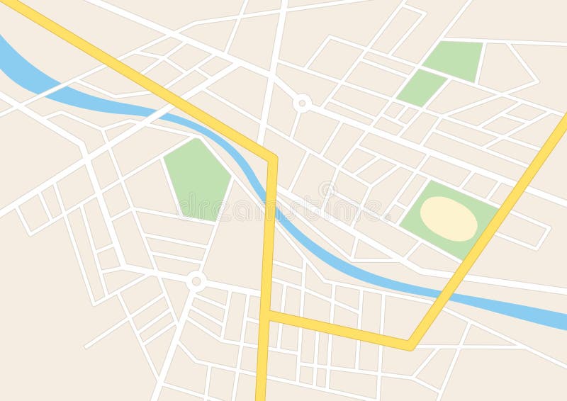 Las Calles De La Ciudad En El Mapa - Vector El Fondo Ilustración del ...