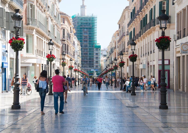 Calles de Málaga, España foto editorial. Imagen de cityscape - 63167166