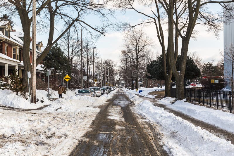 Calles En Toronto En El Invierno Imagen editorial - Imagen de punta ...
