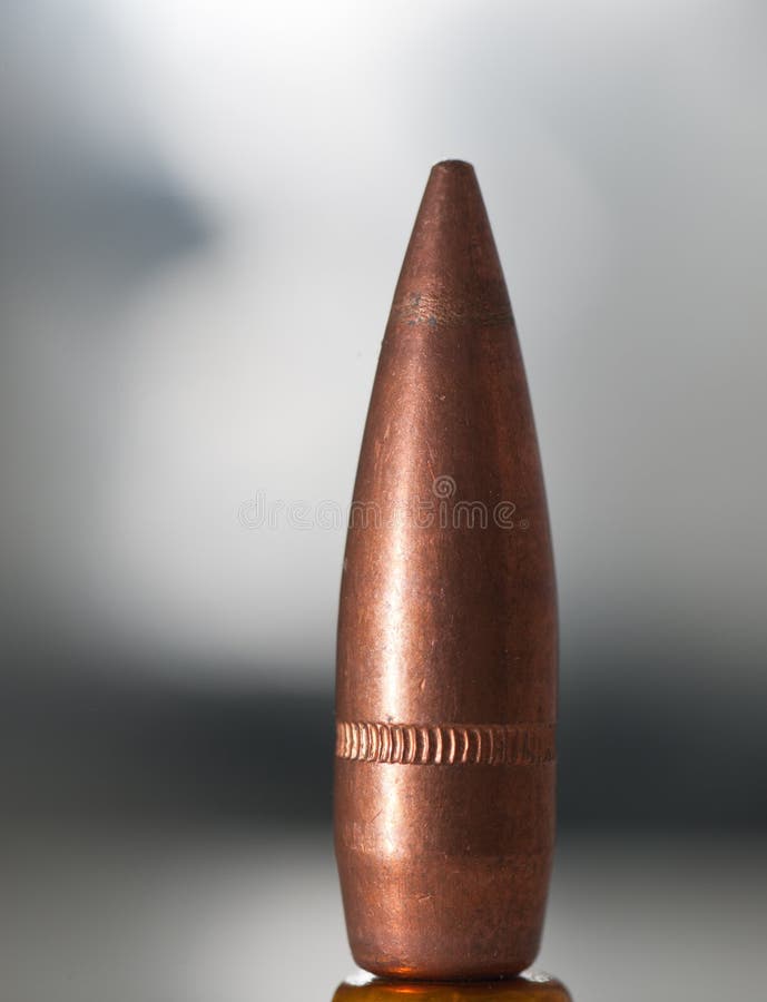 .30 Calliber Boat Tail Bullet Stock Image - Image of target, danger ...